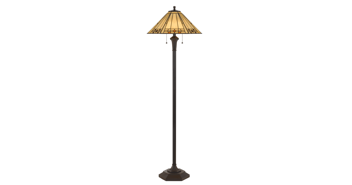 Cal Lighting BO-2676FL Tiffany 2 Light 60" Tall Floor Lamp with Stained ...