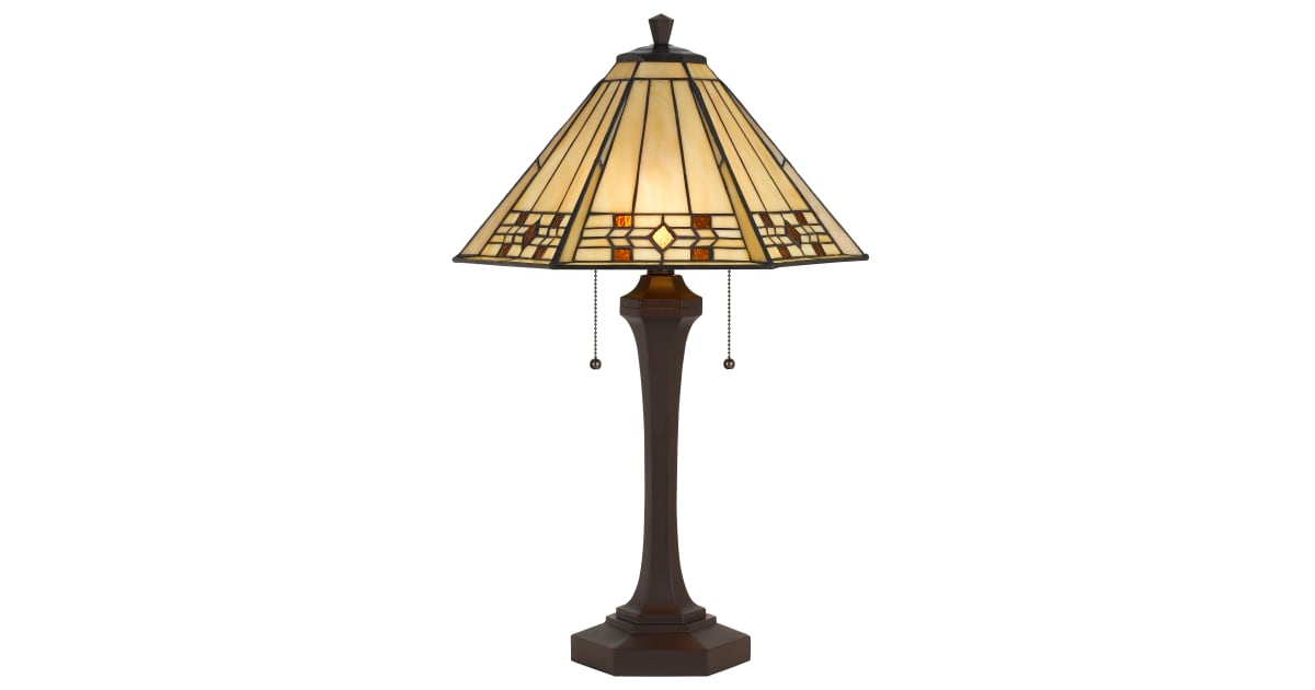 Cal Lighting BO-2676TB Tiffany 2 Light 26" Tall Table Lamp with Stained ...