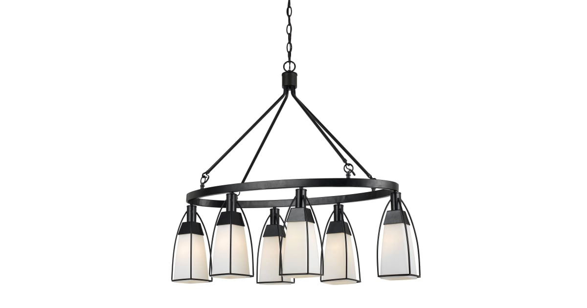 Cal Lighting FX-3612-6 Channing 6 Light 40" Wide Chandeliers with White ...
