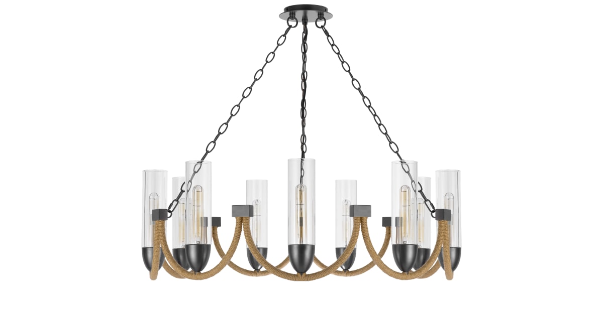 Cal Lighting FX-3815-9 Argyle 9 Light 36" Wide Chandelier with Burlap ...