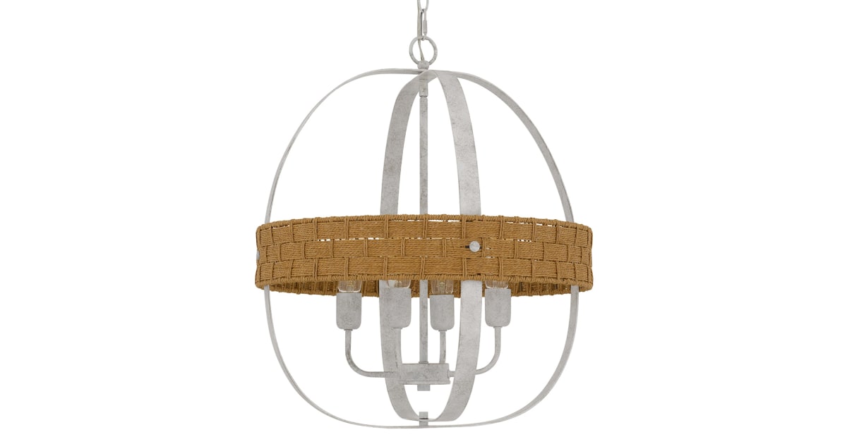 Cal Lighting FX-3816-4 Barton 4 Light 21" Wide Pendant with Burlap ...