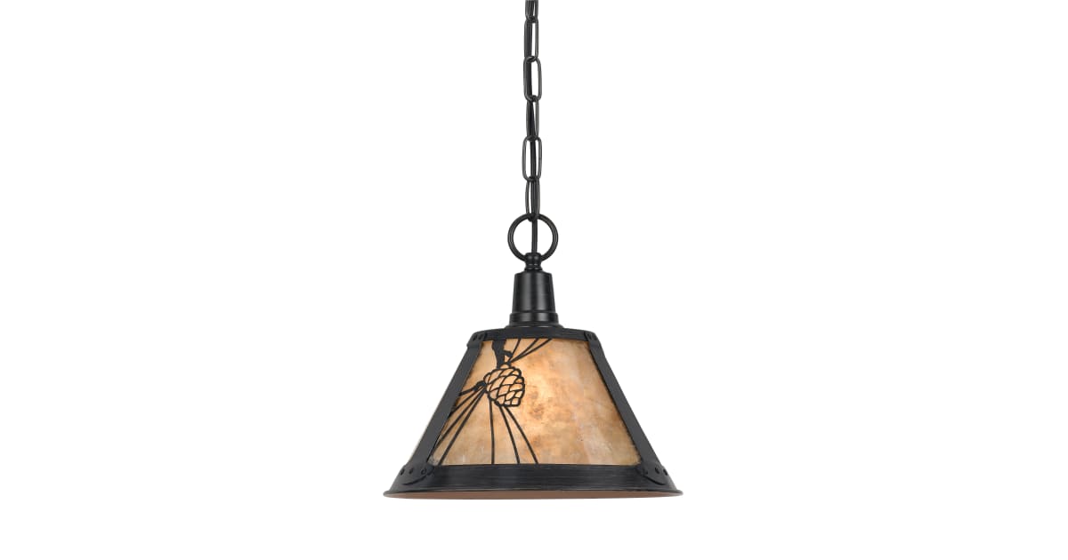 Cal Lighting PN-1107/6-RU Pinecone 1 Light Pendant with Mica and Metal ...