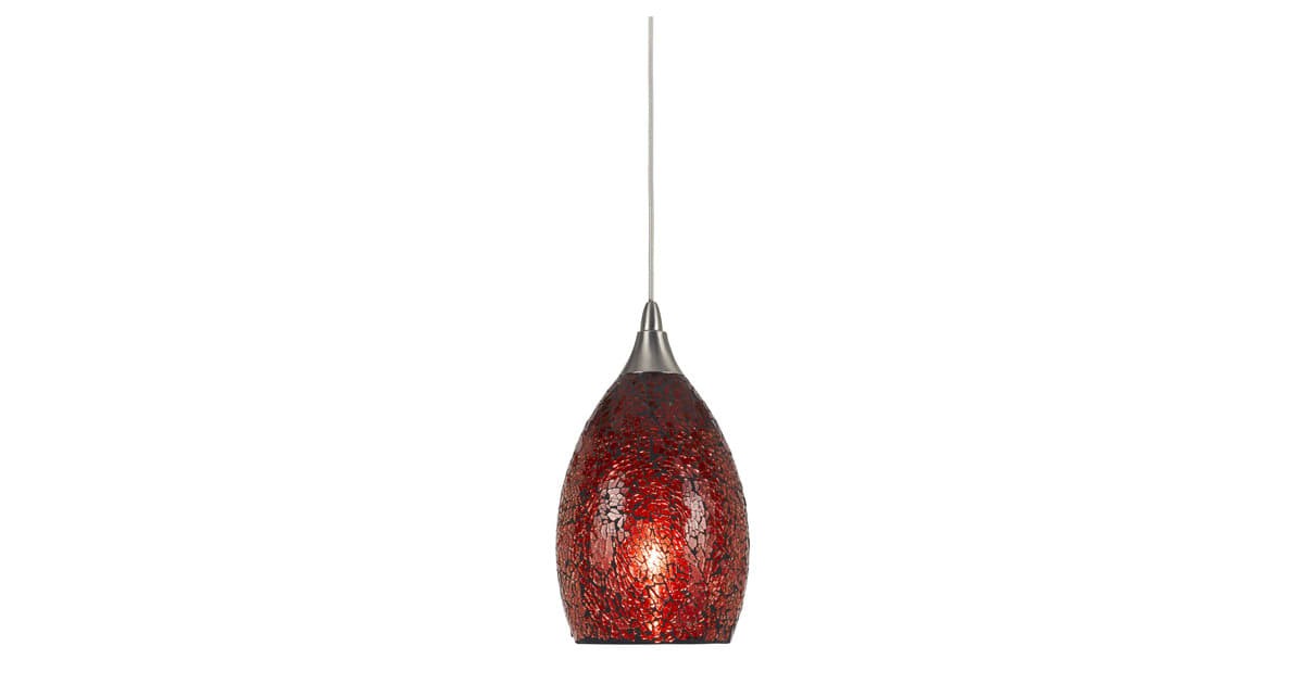 Cal Lighting UP-1082/6-BS 1 Light Uni-Pack Mini Pendant with Red Shade ...