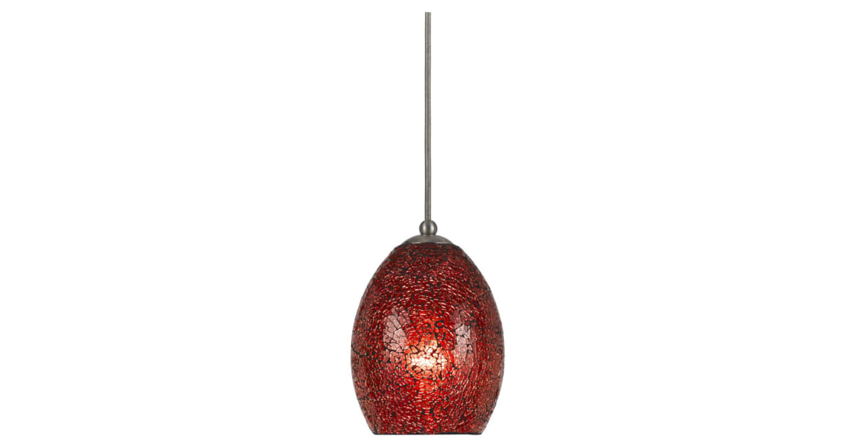 Cal Lighting UP-1084/6-BS 1 Light Uni-Pack Mini Pendant with Red Shade ...