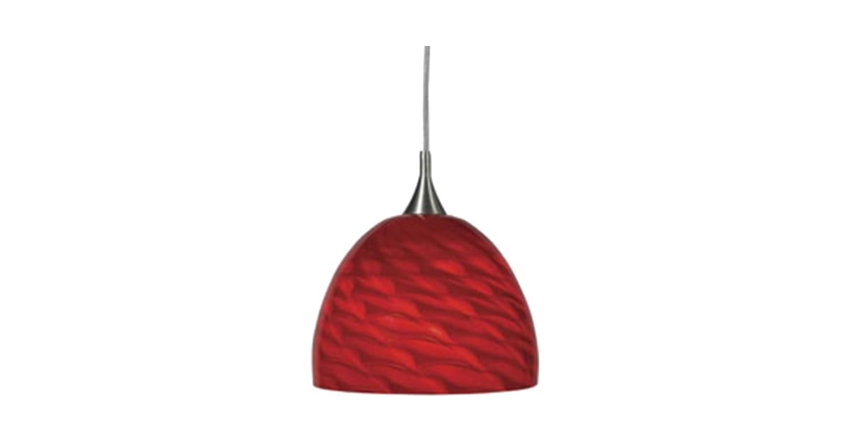 Cal Lighting UP-976/6-BS 1 Light Uni-Pack Mini Pendant with Red Shade ...