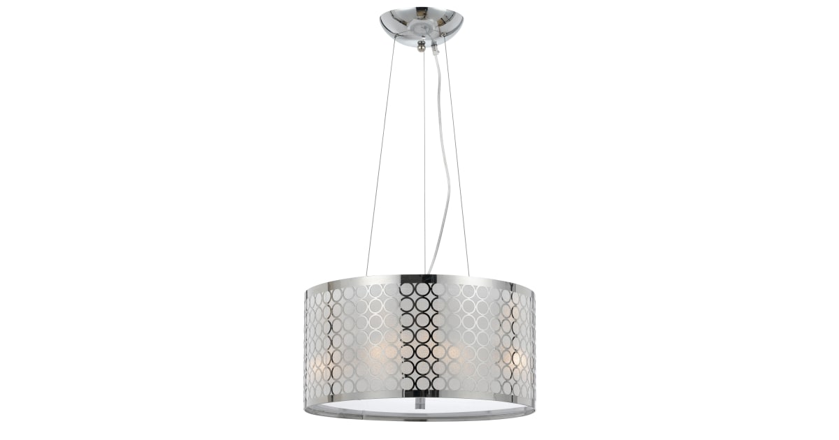 Cal Lighting FX-2293/1PR Madrid 3 Light Pendant with Drum Shade ...
