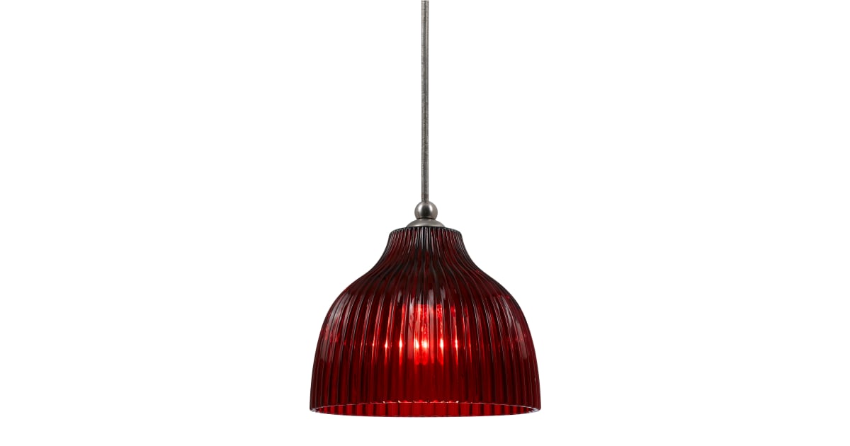 Cal Lighting PN-1071/6-BS 1 Light Mini Pendant with Red Finish ...