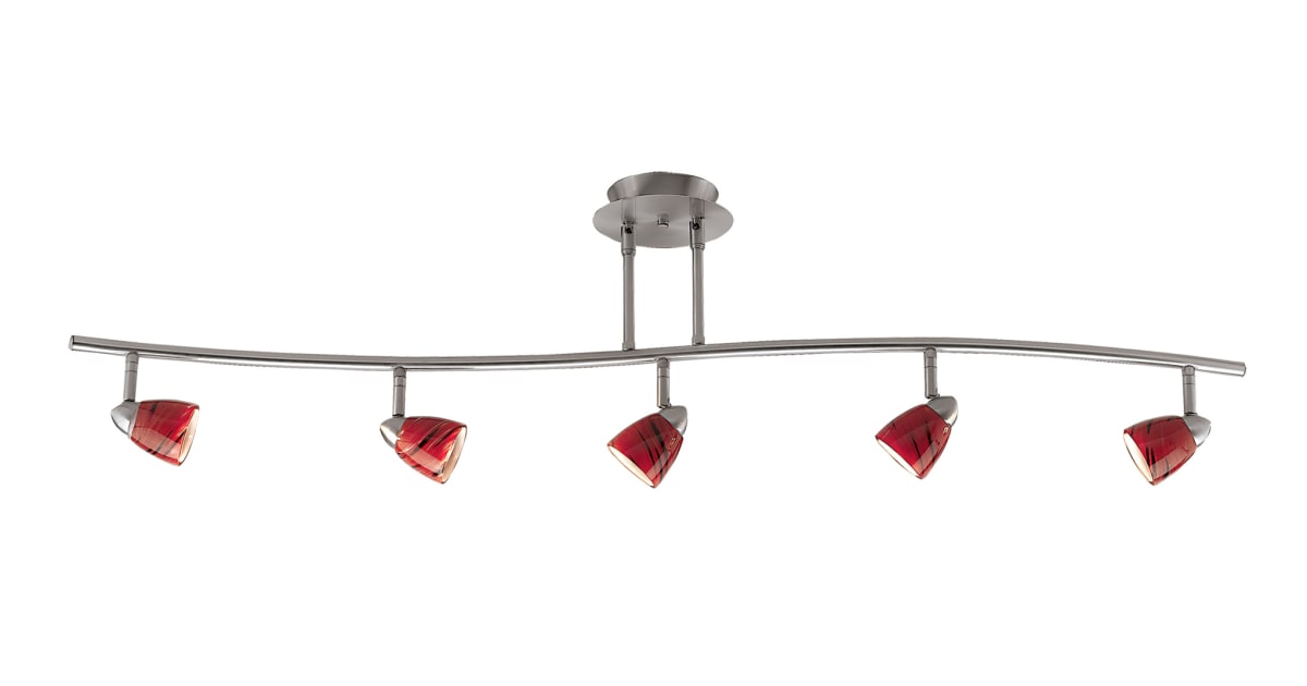 Cal Lighting SL-954-5-BSBRED 5 Light Canopy Mount Orbit Light with ...