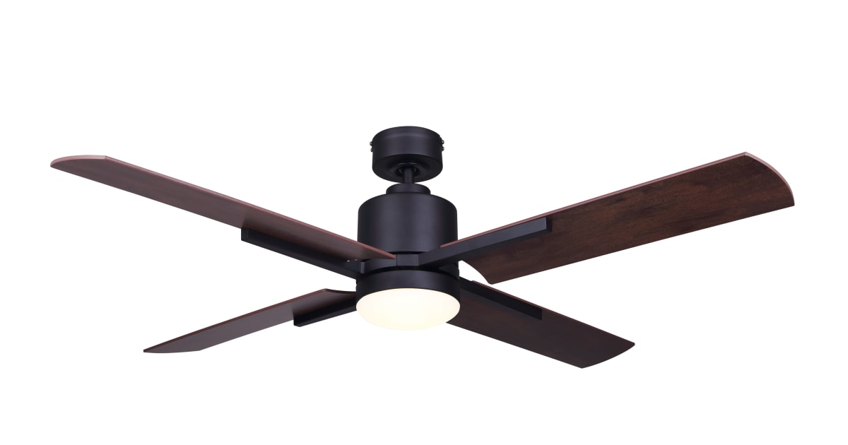 Canarm CF52LOX4BK Loxley 52" 4 Blade LED Indoor Ceiling Fan with Remote ...