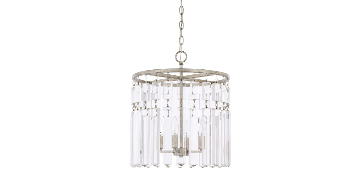 Capital Lighting 225341AS Drake 4 Light 16" Wide Pendant with Crystal ...