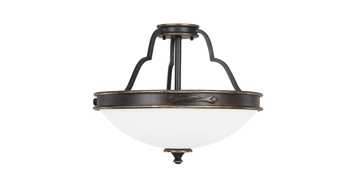 Capital Lighting 4253SY Wyatt 3 Light Semi-Flush Ceiling Fixture ...