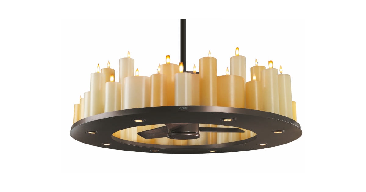 Casablanca C16G73T Candle Lit Chandelier / Ceiling Fan Combo with Real ...