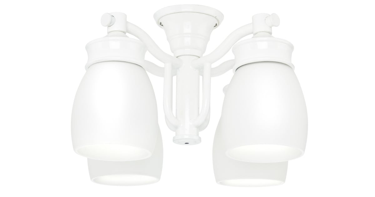 Casablanca 99088 Snow White Outdoor 4 Light Fixture with Cased White ...