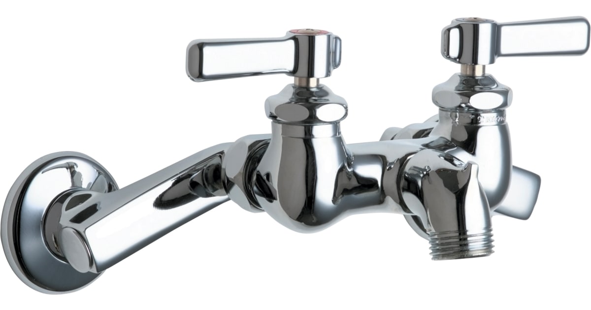 Chicago Faucets 305-RXKCP Wall Mounted Service Sink Faucet with Short ...