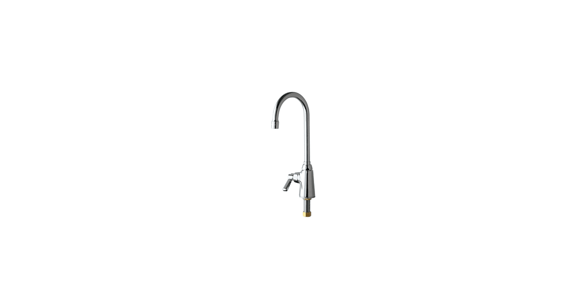 Chicago Faucets 350-LHCP Deck Mounted Single Hole Rigid/Swing Gooseneck ...