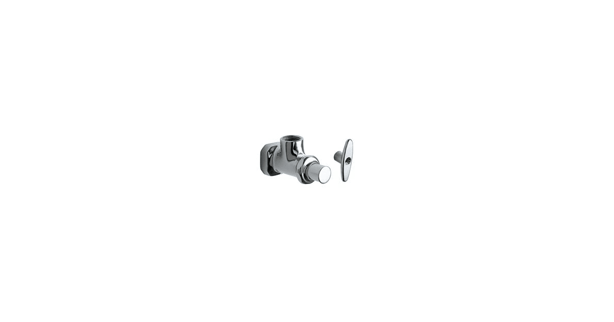Chicago Faucets 441-LKCP Angle Stop Valve with Loose Key Tee Handle ...
