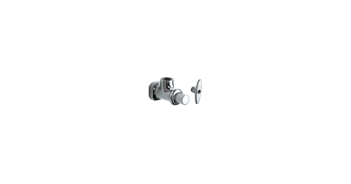 Chicago Faucets 442-LKCCP Angle Service Stop with Loose Key Tee Handle ...