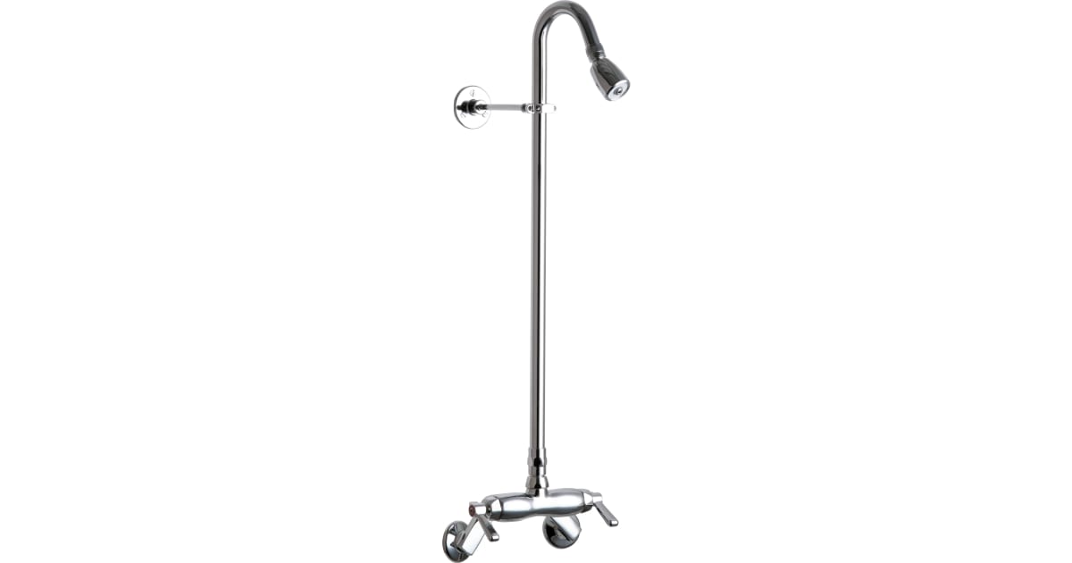 Chicago Faucets 756-RCP Back Mounted Two Valve Exposed Shower Fitting ...