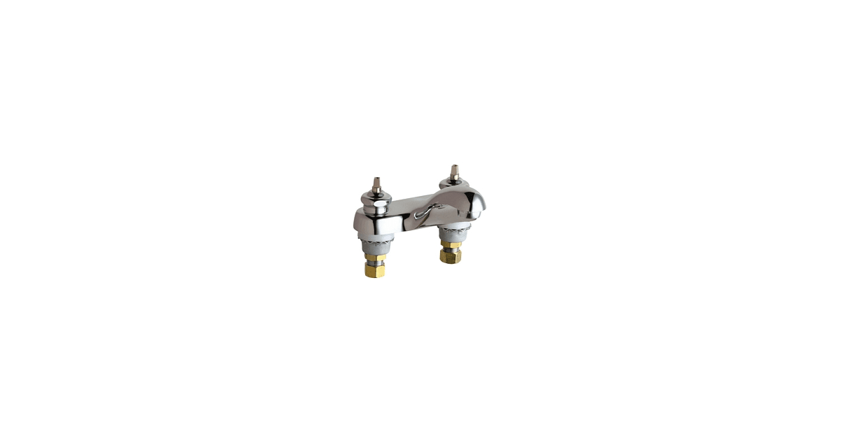 Chicago Faucets 802-LESSHDLABCP Deck Mounted 4" Centerset Lavatory ...