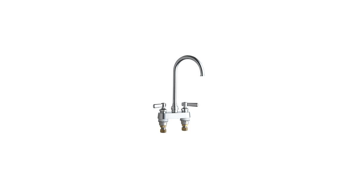 Chicago Faucets 895-GN2FCXKABCP Commercial Grade Centerset Kitchen ...