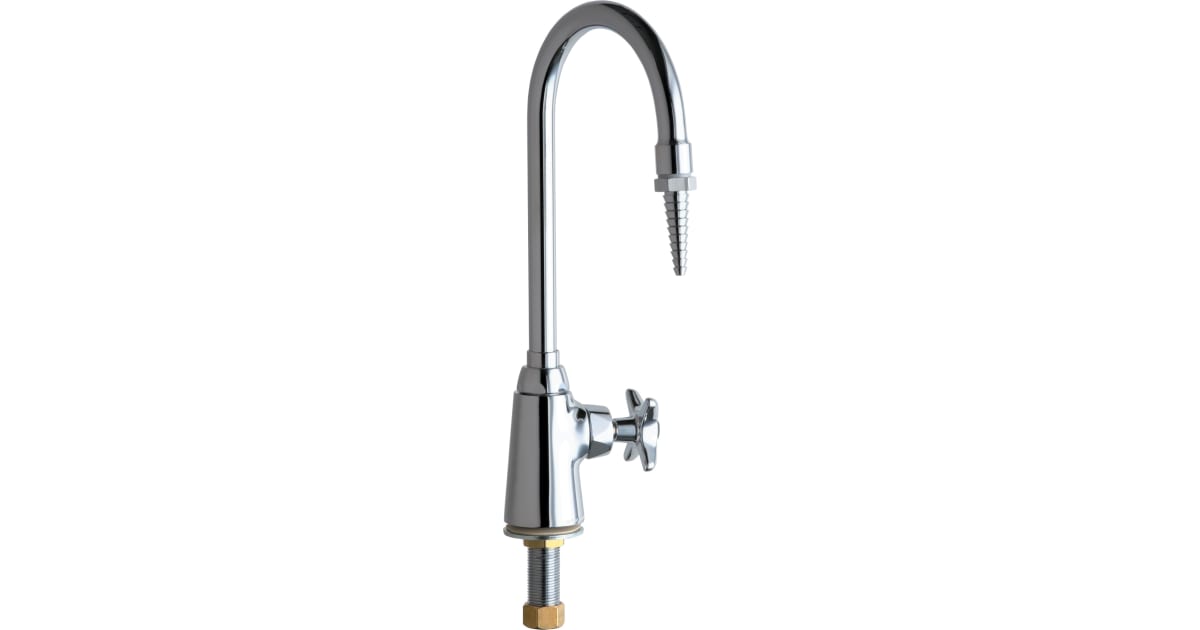 Chicago Faucets 927-HWCP Deck Mounted Single Hole Laboratory Faucet ...