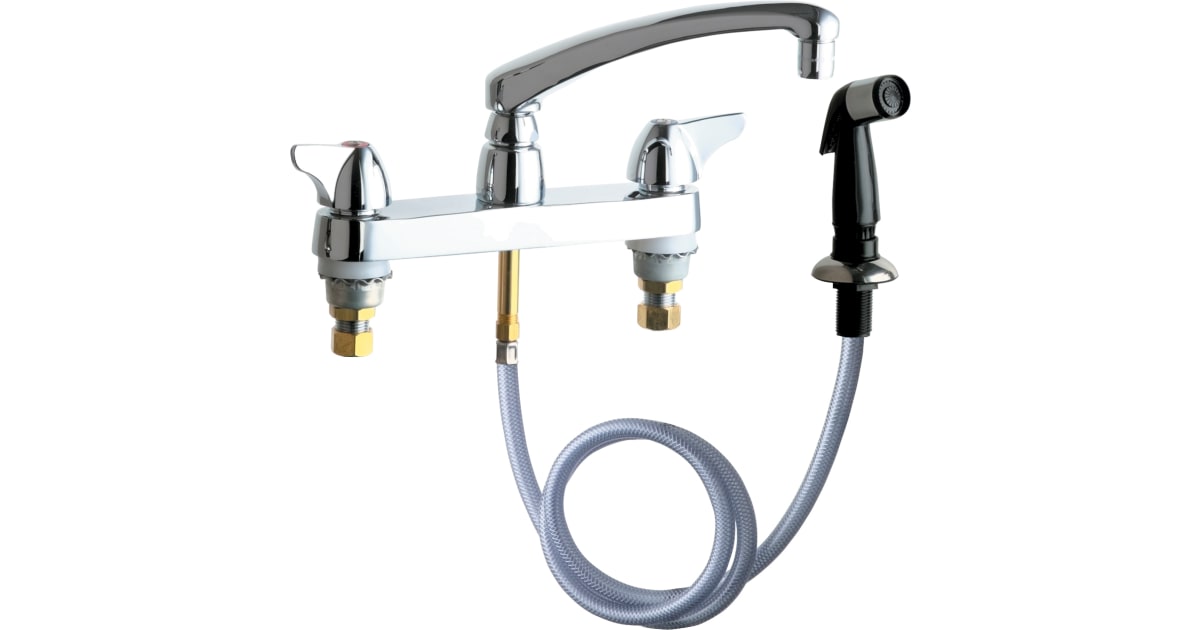 Chicago Faucets 1102-ABCP Commercial Grade Kitchen Faucet with Wing ...
