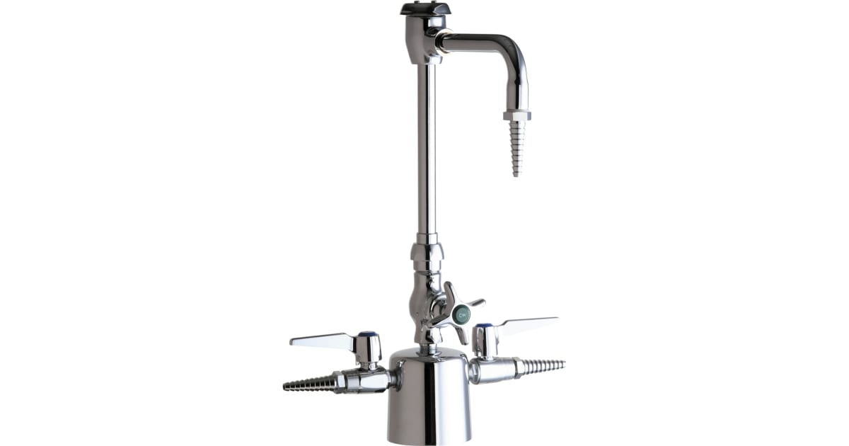 Chicago Faucets 1301-GN2BVBE7CP Single Hole Lab Faucet with Cross ...