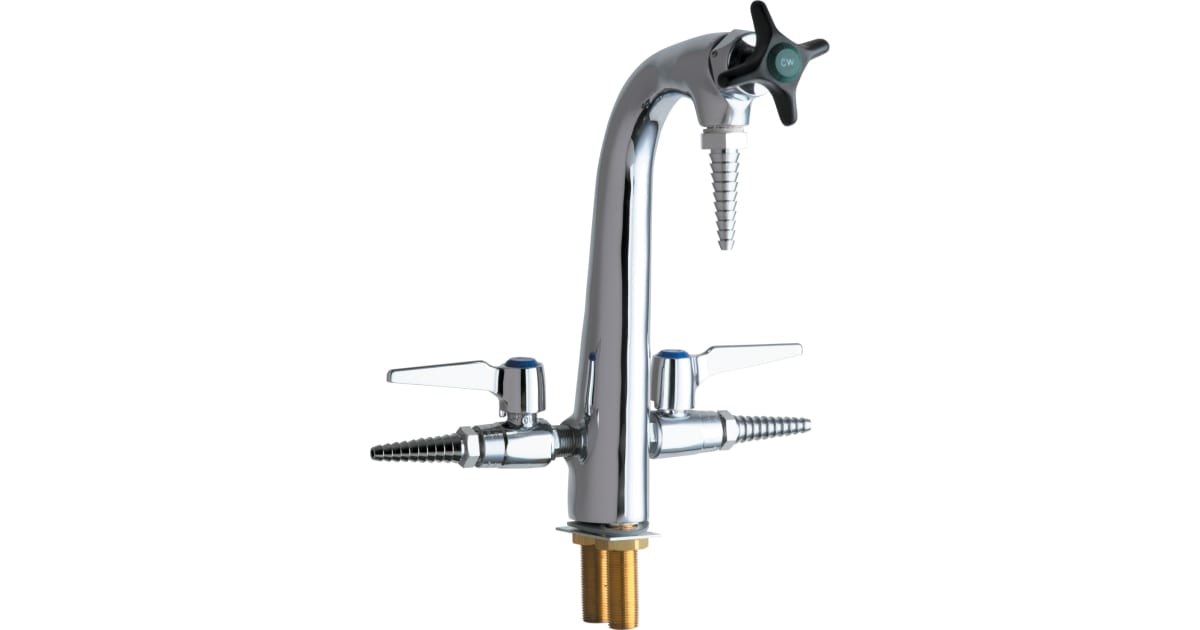Chicago Faucets 1332-CP Single Hole Lab Faucet with Cross Handle ...