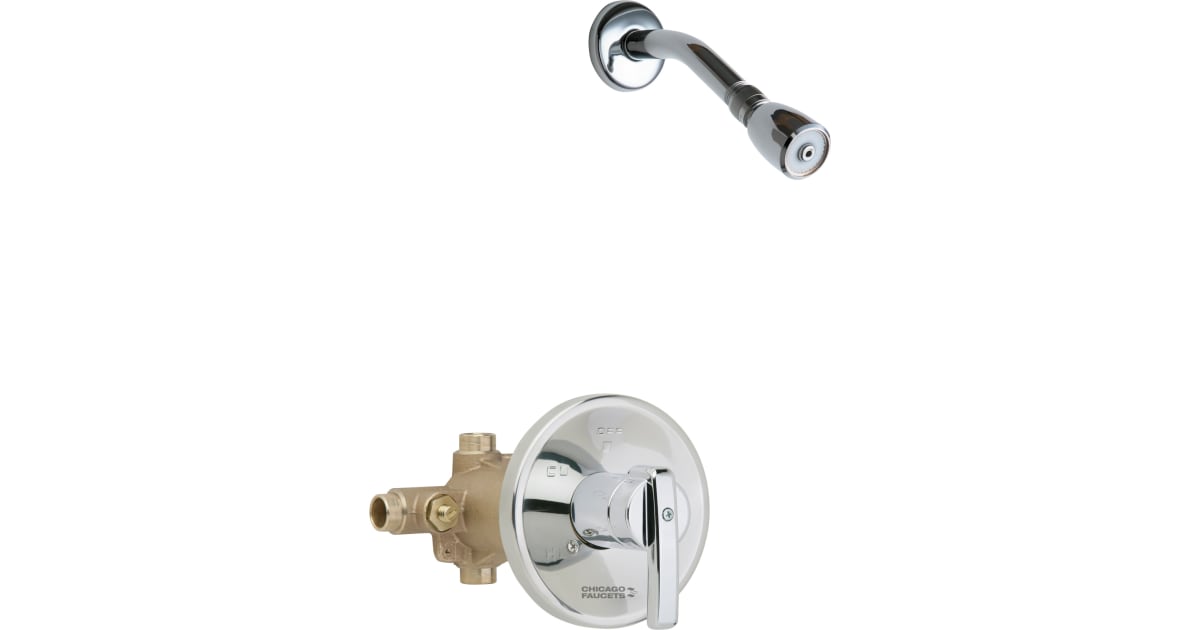 Chicago Faucets 1902-CP 2.5 GPM Shower Trim Package with Lever Handle ...