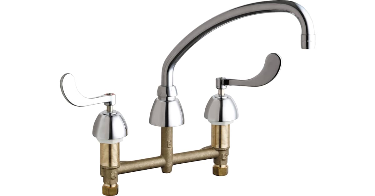 Chicago Faucets 201-A317VPACP Deck Mounted 8" Centerset Kitchen Faucet ...