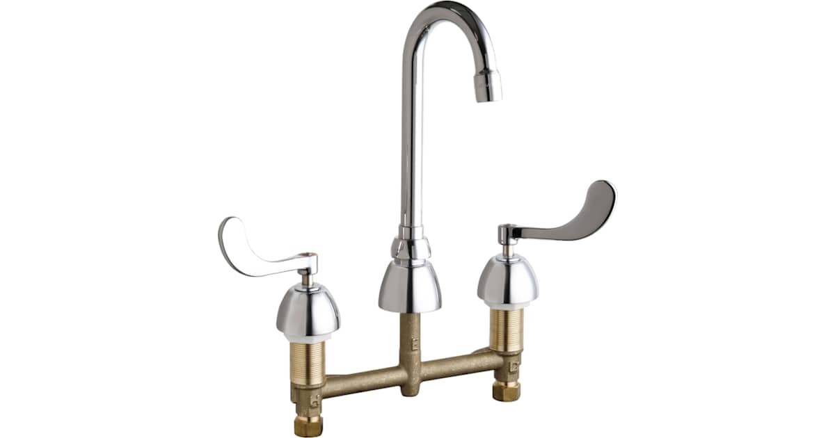 Chicago Faucets 201-AGN1AE3-317CP Deck Mounted 8" Centerset Kitchen ...