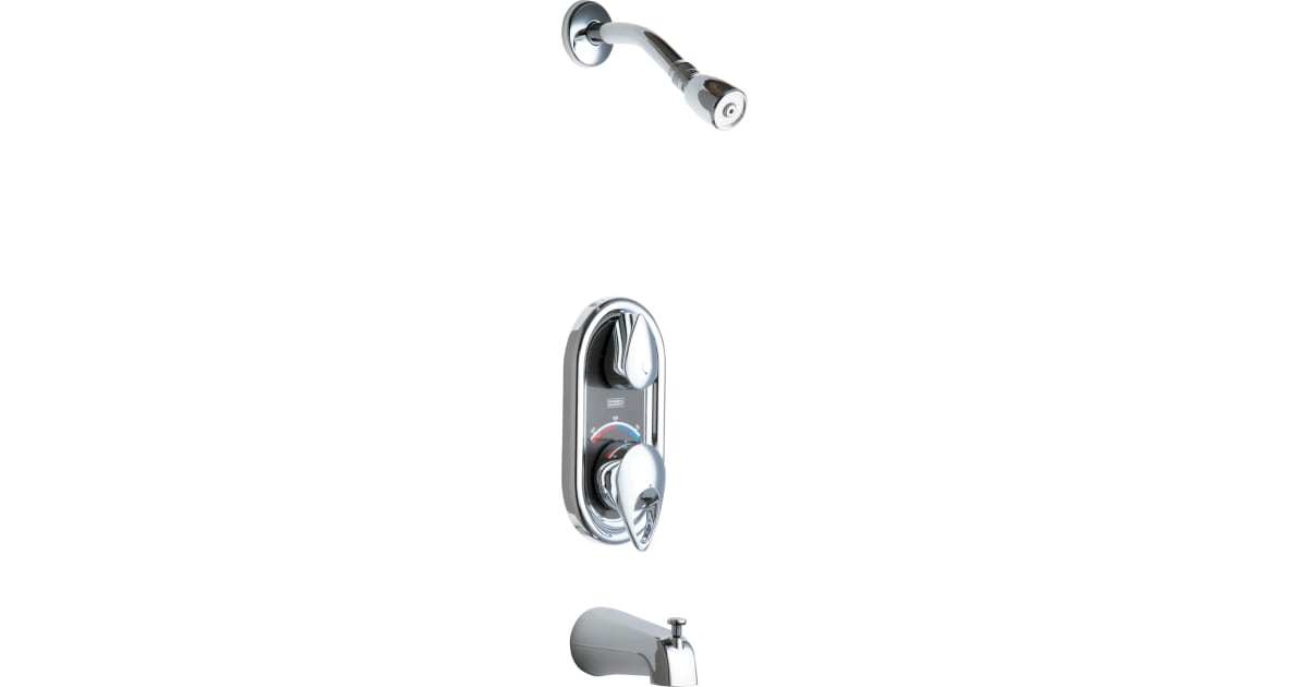 Chicago Faucets 2500-CP 2.5 GPM Tub and Shower Trim Package with Tear ...