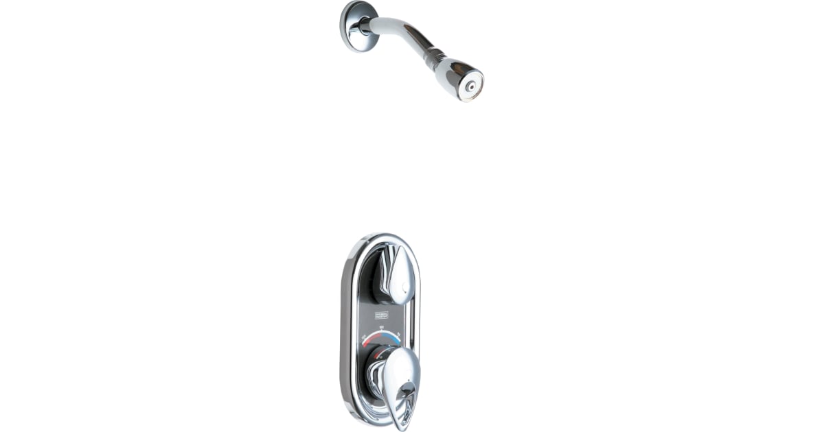 Chicago Faucets 2502-CP 2.5 GPM Shower Package with Tear-Drop Handles ...