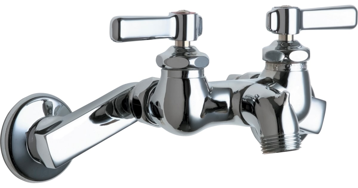 Chicago Faucets 305-CP Wall Mounted Service Sink Faucet with Rigid ...