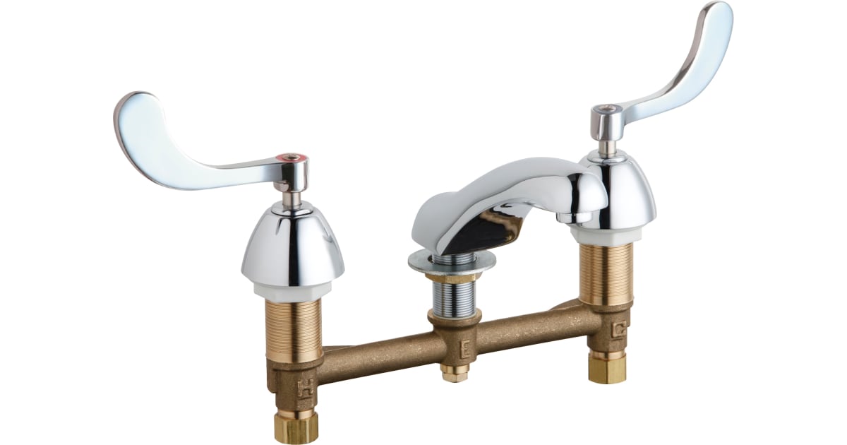 Chicago Faucets 404-317-245ABCP Widespread Bathroom Faucet with 8 ...