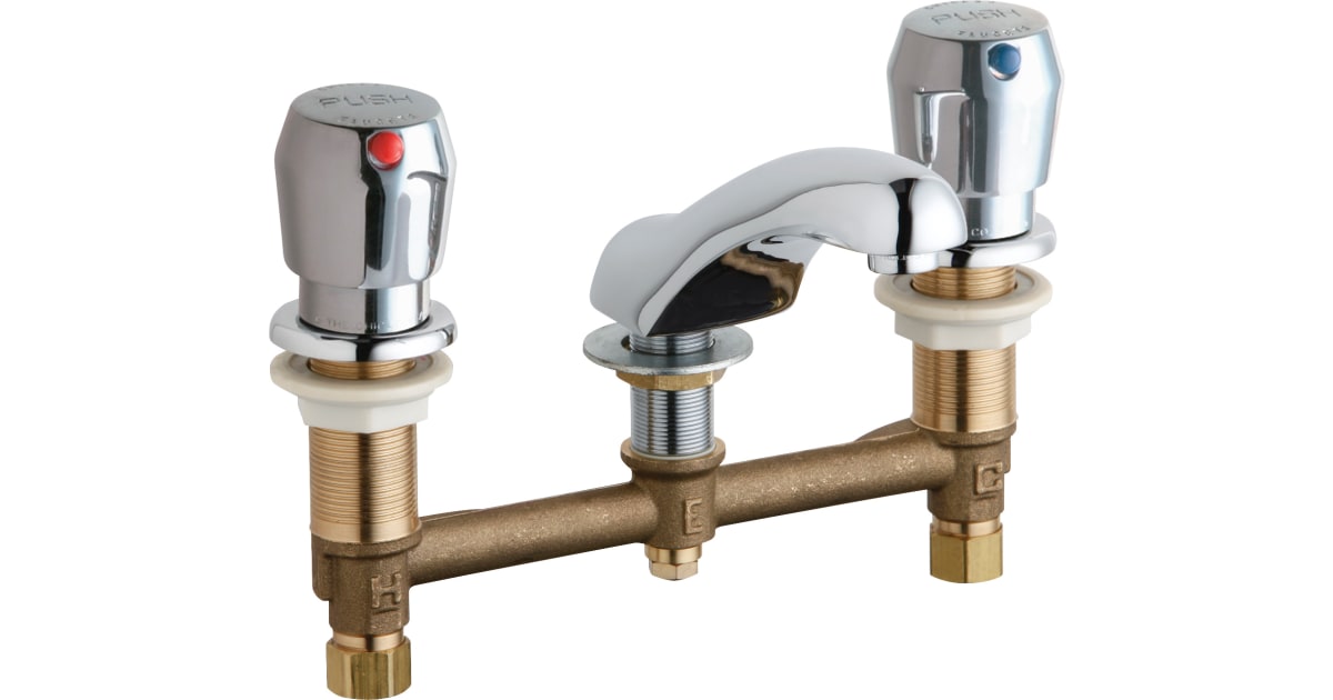 Chicago Faucets 404-665ABCP Widespread Bathroom Faucet with 8" Faucet ...