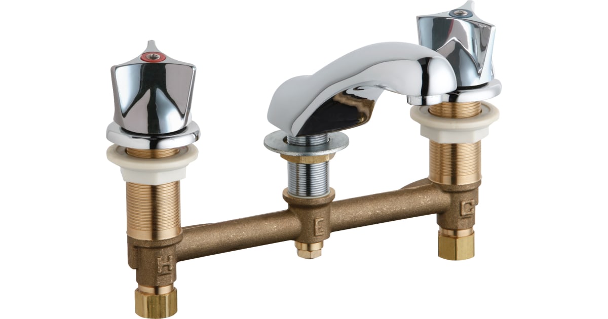 Chicago Faucets 404-950ABCP Widespread Bathroom Faucet with 8" Faucet ...