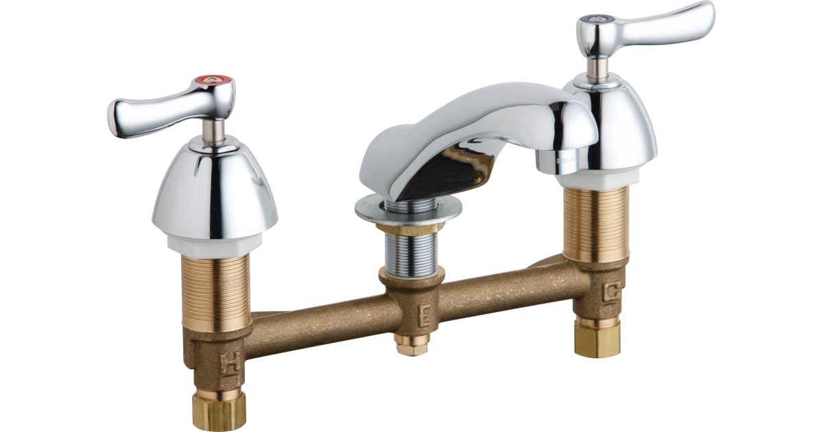 Chicago Faucets 404-VABCP Widespread Bathroom Faucet with 8" Faucet ...