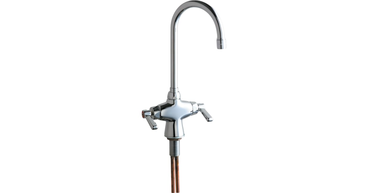 Chicago Faucets 50-CP Deck Mounted Rigid/Swing Conversion Gooseneck ...