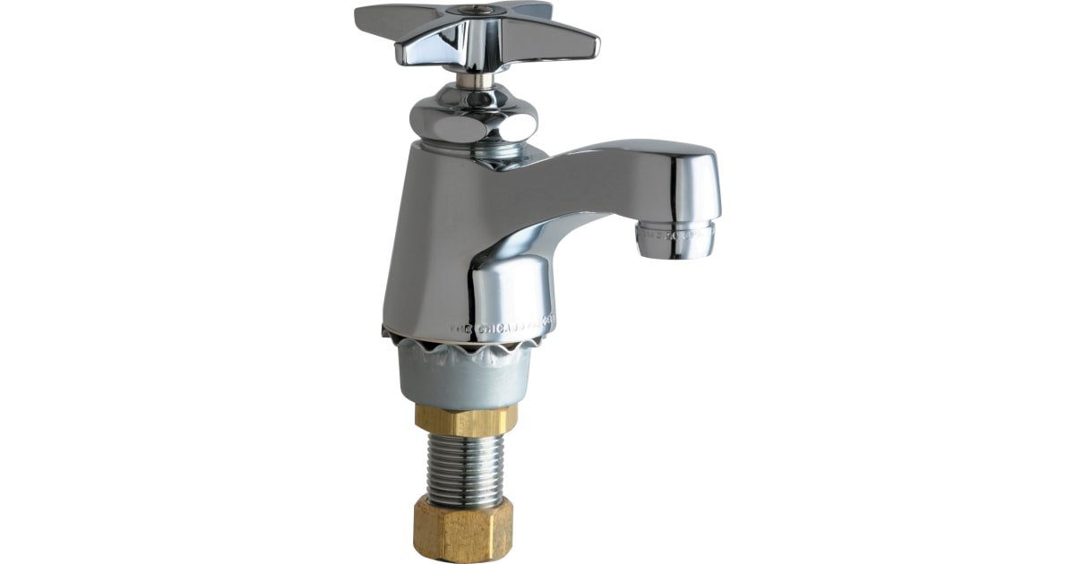 Chicago Faucets 700-COLDABCP Single Supply Cold Water Basin Faucet with ...