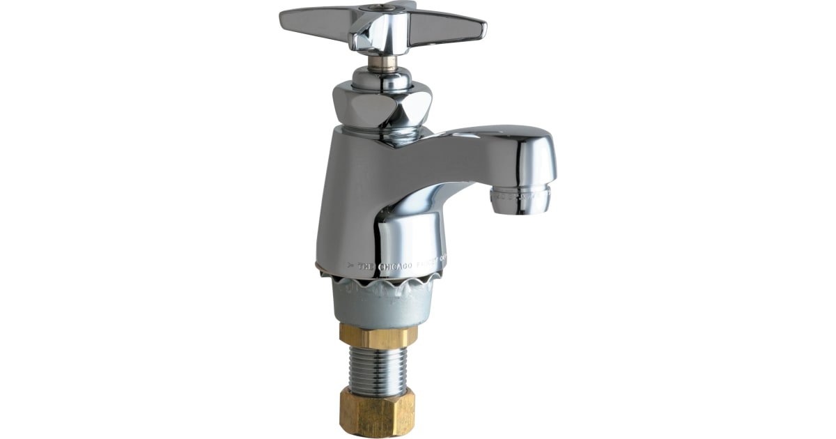 Chicago Faucets 701-COLDABCP Single Supply Cold Water Basin Faucet with ...