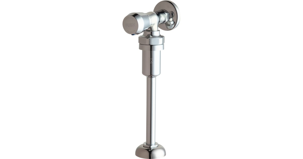 Chicago Faucets 732-VB665PSHCP Angle Urinal Valve with Push Button ...