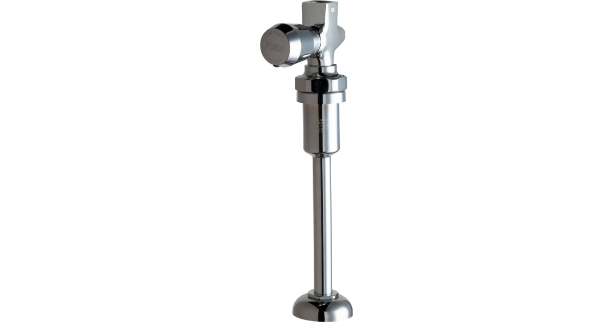 Chicago Faucets 733-VB665PSHCP Straight Urinal Valve with Push Button ...