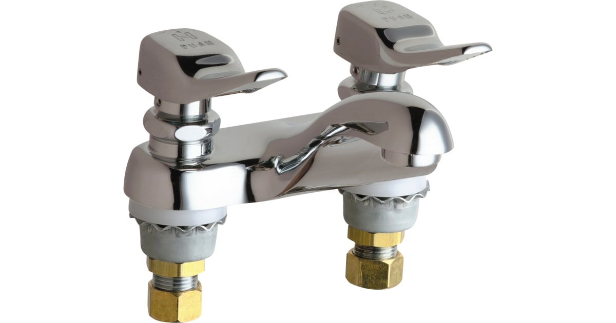Chicago Faucets 802-336CP Deck Mounted 4" Centerset Bathroom Faucet ...