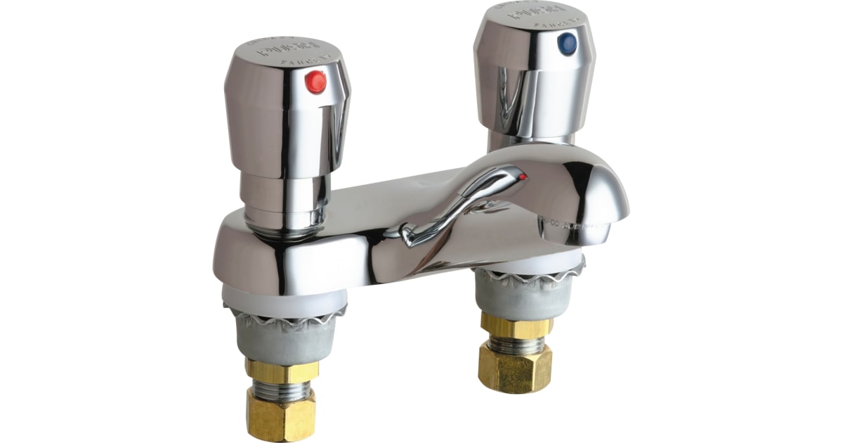 Chicago Faucets 802-665ABCP Centerset Bathroom Faucet with 4" Faucet ...