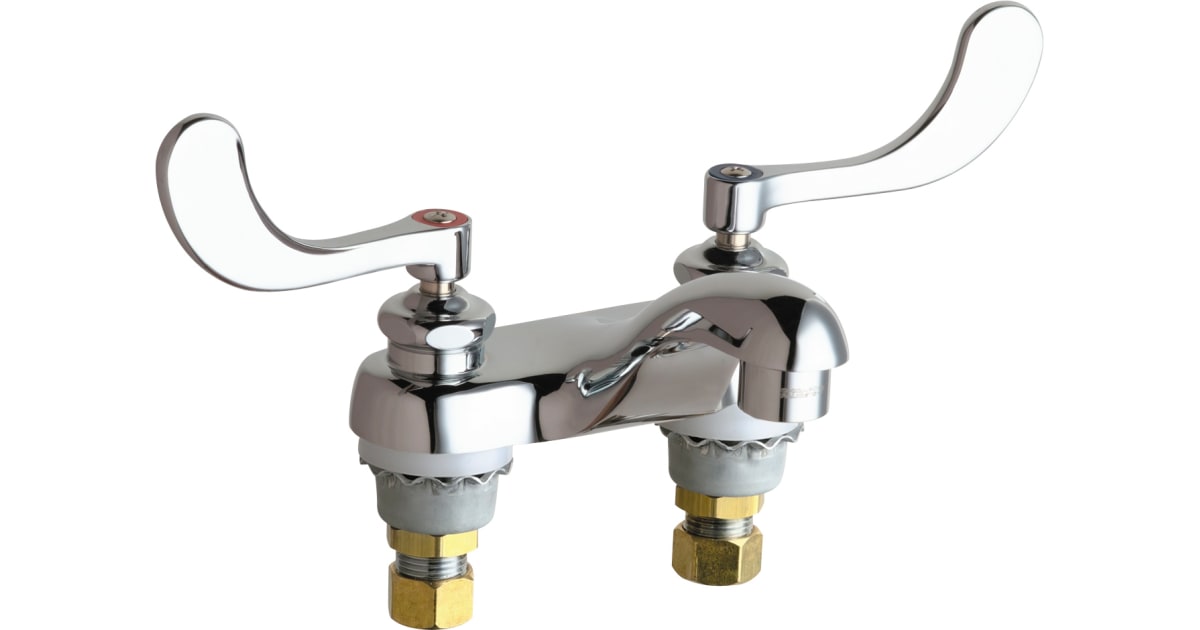 Chicago Faucets 802-V317ABCP Centerset Bathroom Faucet with 4" Faucet ...
