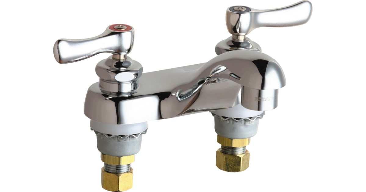 Chicago Faucets 802-VXKABCP Centerset Bathroom Faucet with 4" Faucet ...