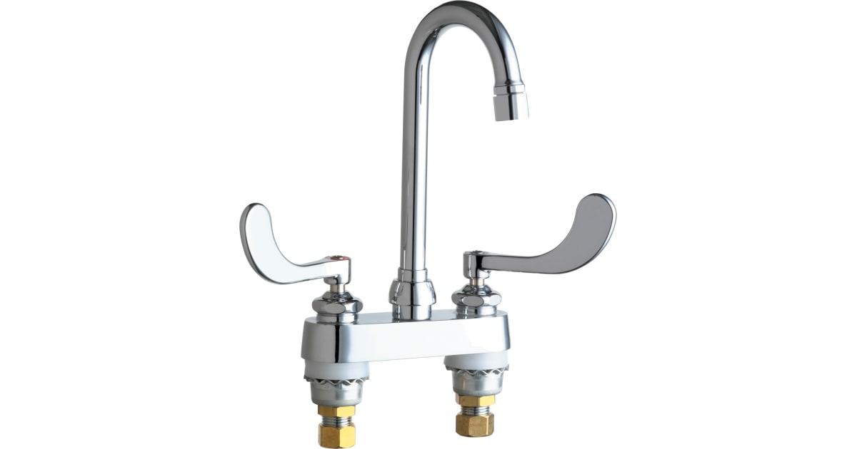 Chicago Faucets 895-317E2805-5ABCP Commercial Grade Centerset Bathroom ...