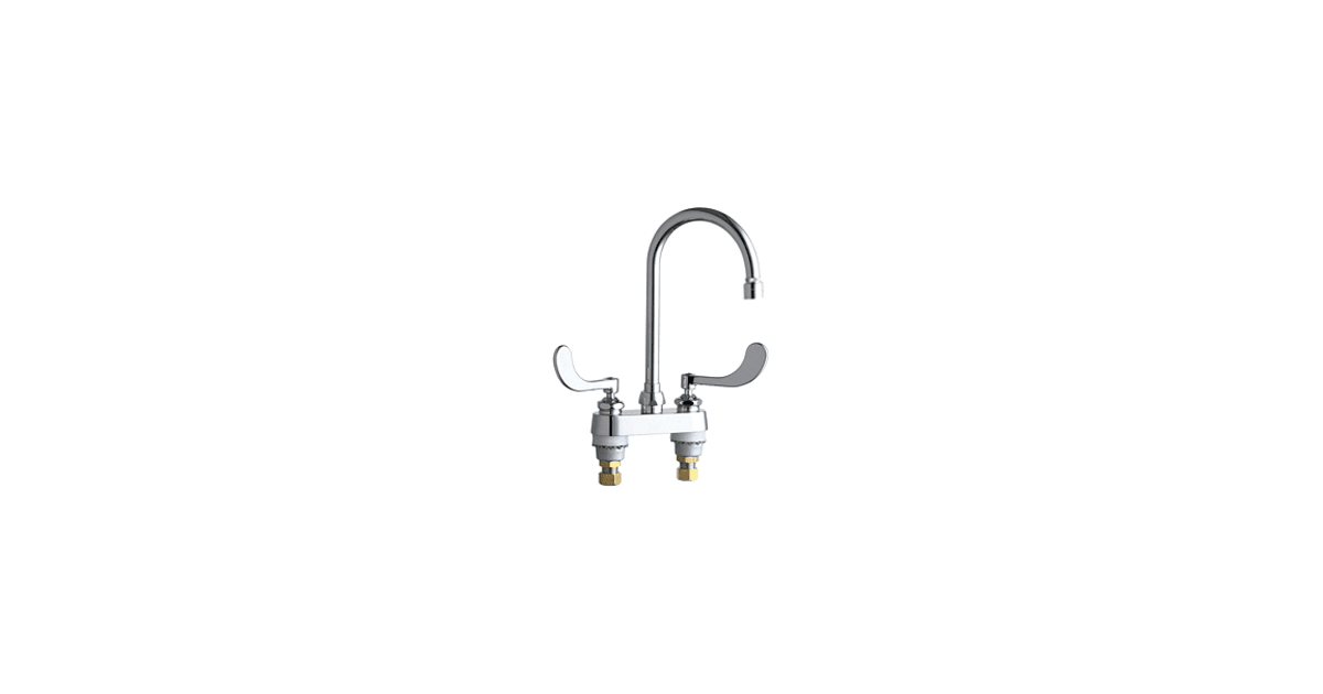Chicago Faucets 895-317GN2AE29VAB Commercial Grade Centerset Kitchen ...