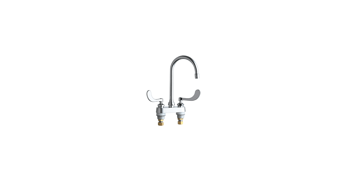Chicago Faucets 895-317GN2AE35ABCP Commercial Grade Centerset Kitchen ...